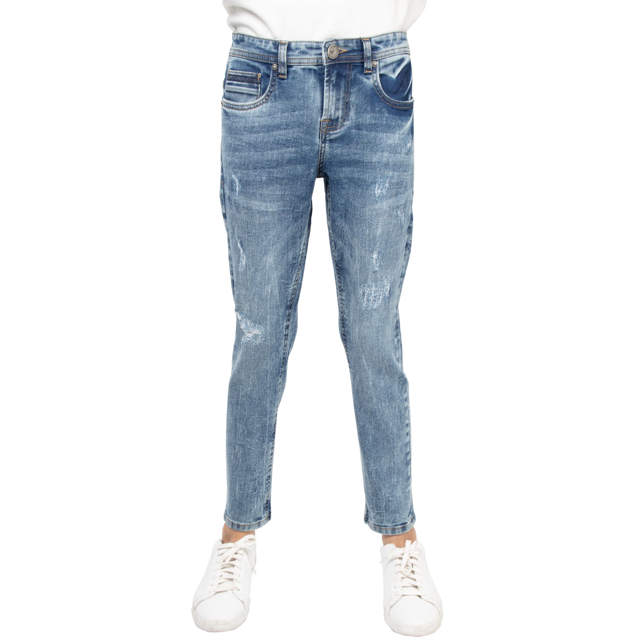 X RAY JEANS Boy's Rips Repaired Jeans, Light Blue, 8 - Walmart.com