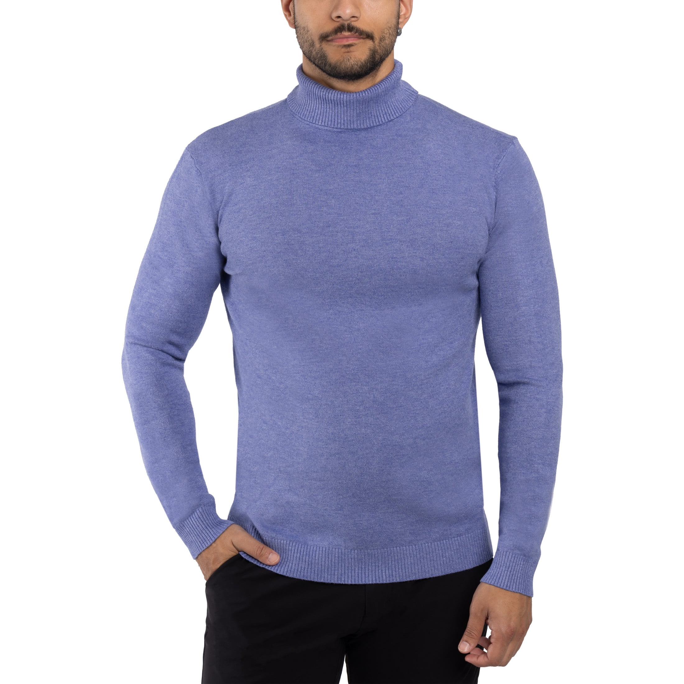 X RAY JEANS Mens Turtleneck Sweater Pullover, Heather Blue, 3XL ...