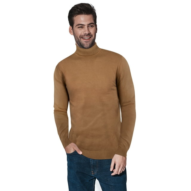 X RAY Soft Slim Fit Pullover Top, Basic Turtleneck Sweater for Men (Big ...