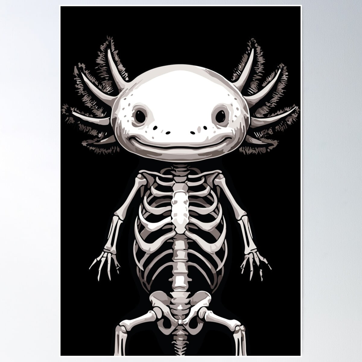 X-Ray Axolotl Body Anatomy Radiography Skeleton Poster Wall Art, Modern ...
