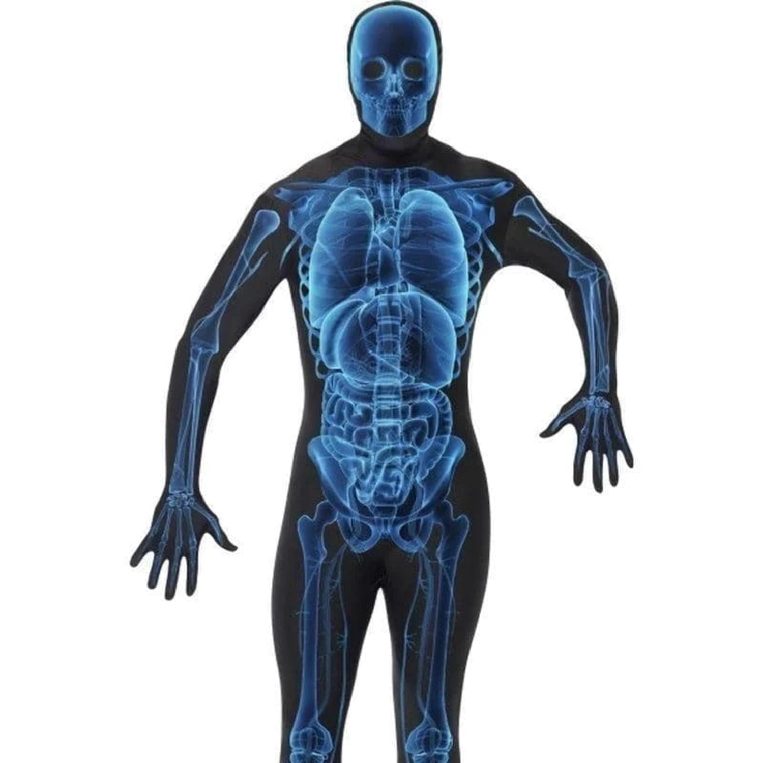 X Ray Costume Second Skin Suit Adult Black Blue - Walmart.com