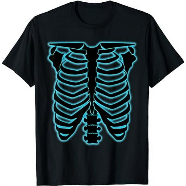 X-Ray Dark Skeleton T-Shirt | Halloween Spooky Rib Cage Tee - Walmart.com