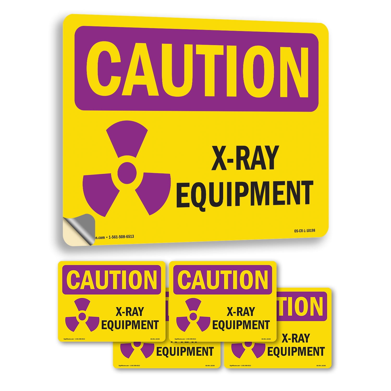 X-Ray Equipment OSHA Caution Radiation Vinyl Decal Label 10 Inch x 7 ...