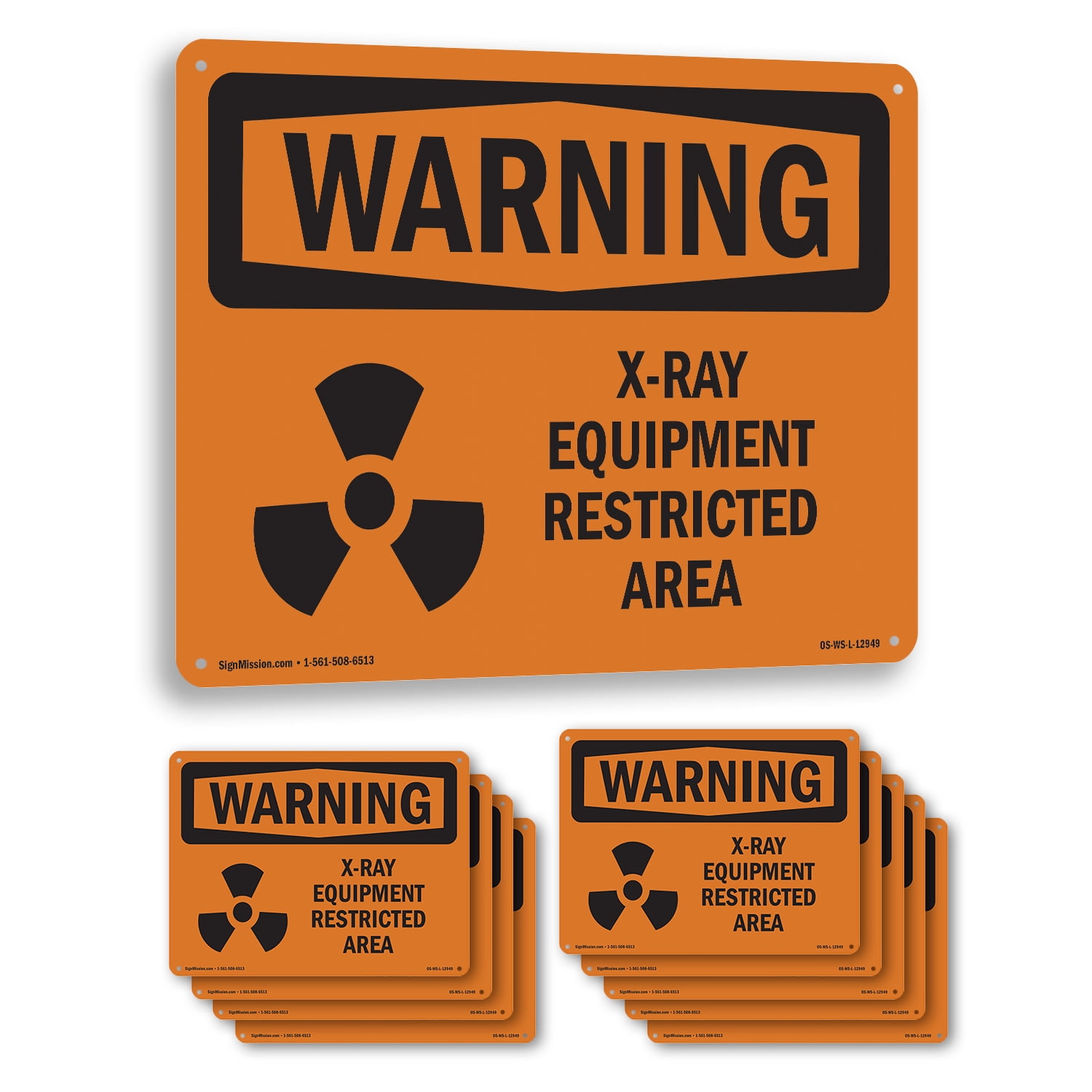 X-Ray Equipment Restricted Area With Symbol OSHA WARNING Rigid Plastic ...