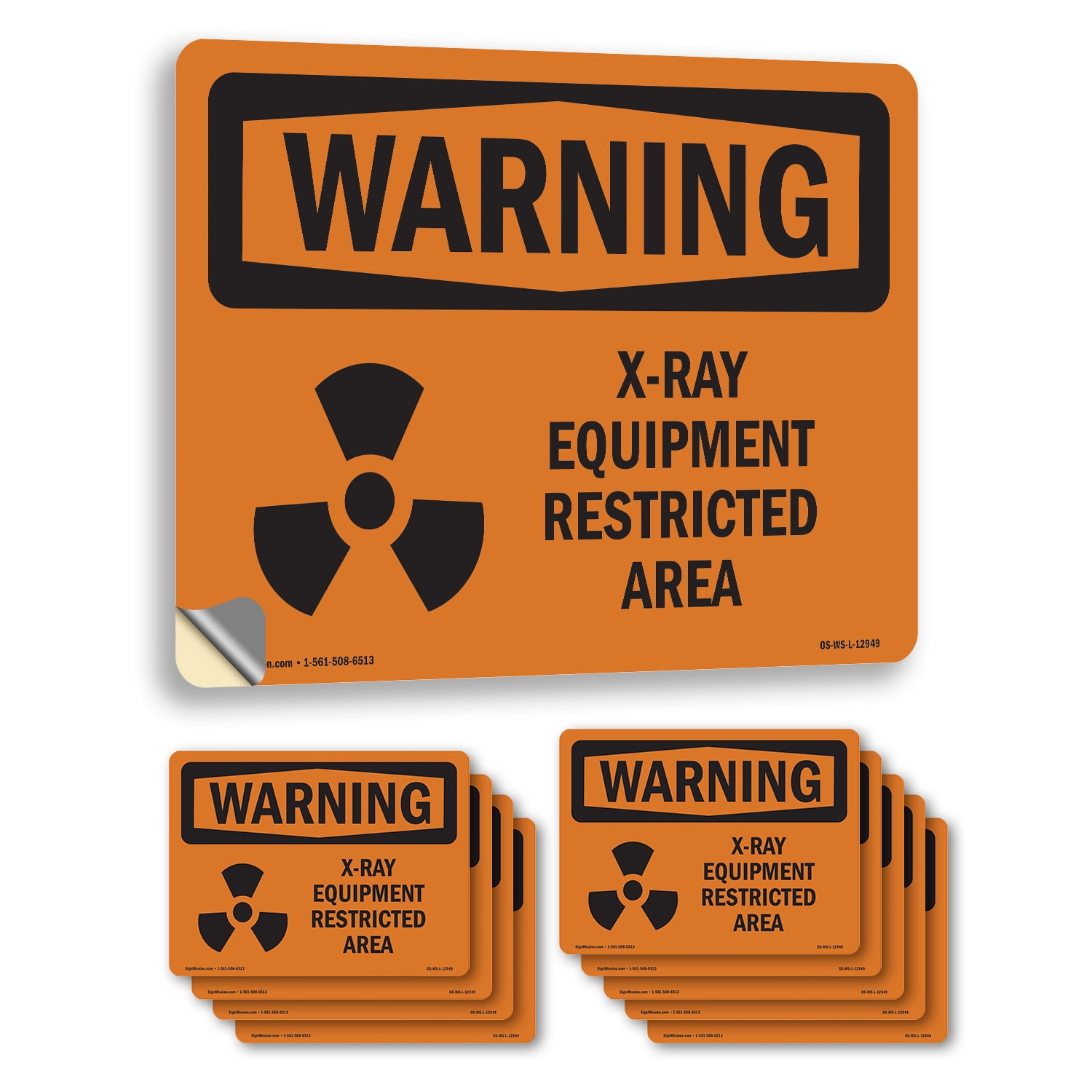 X-Ray Equipment Restricted Area With Symbol OSHA WARNING Vinyl Decal ...