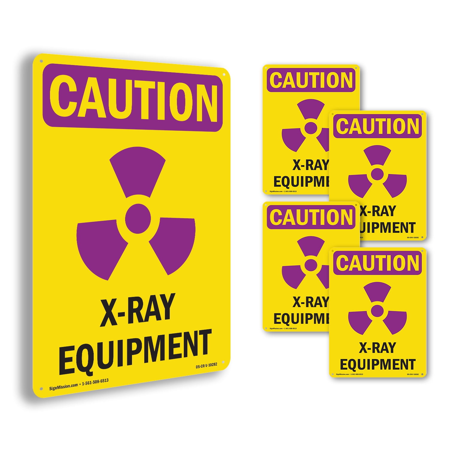 X-Ray Equipment With Symbol OSHA Caution Radiation Aluminum Sign 18 ...