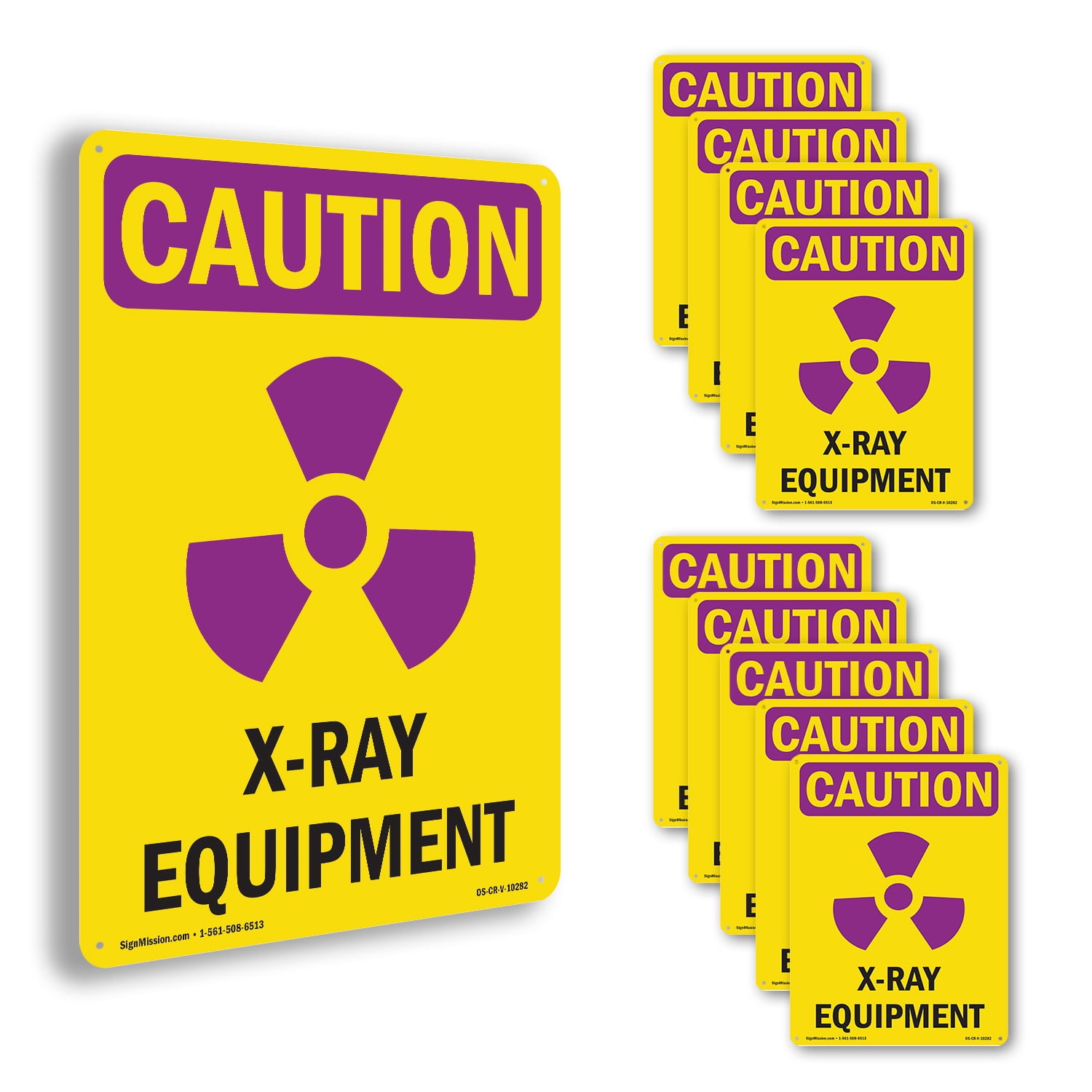 X-Ray Equipment With Symbol OSHA Caution Radiation Aluminum Sign 24 ...