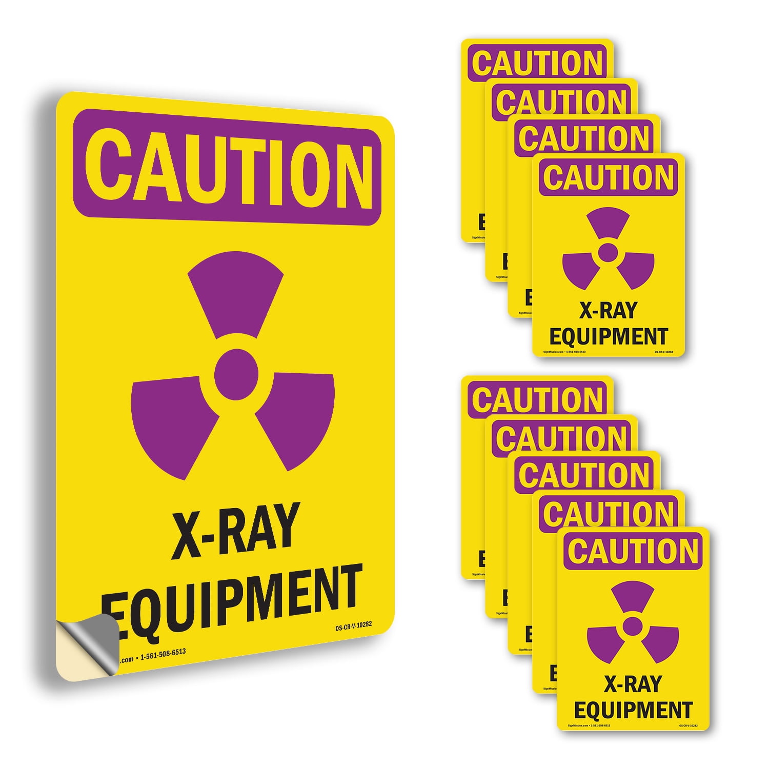 X-Ray Equipment With Symbol OSHA Caution Radiation Vinyl Decal Label 10 ...