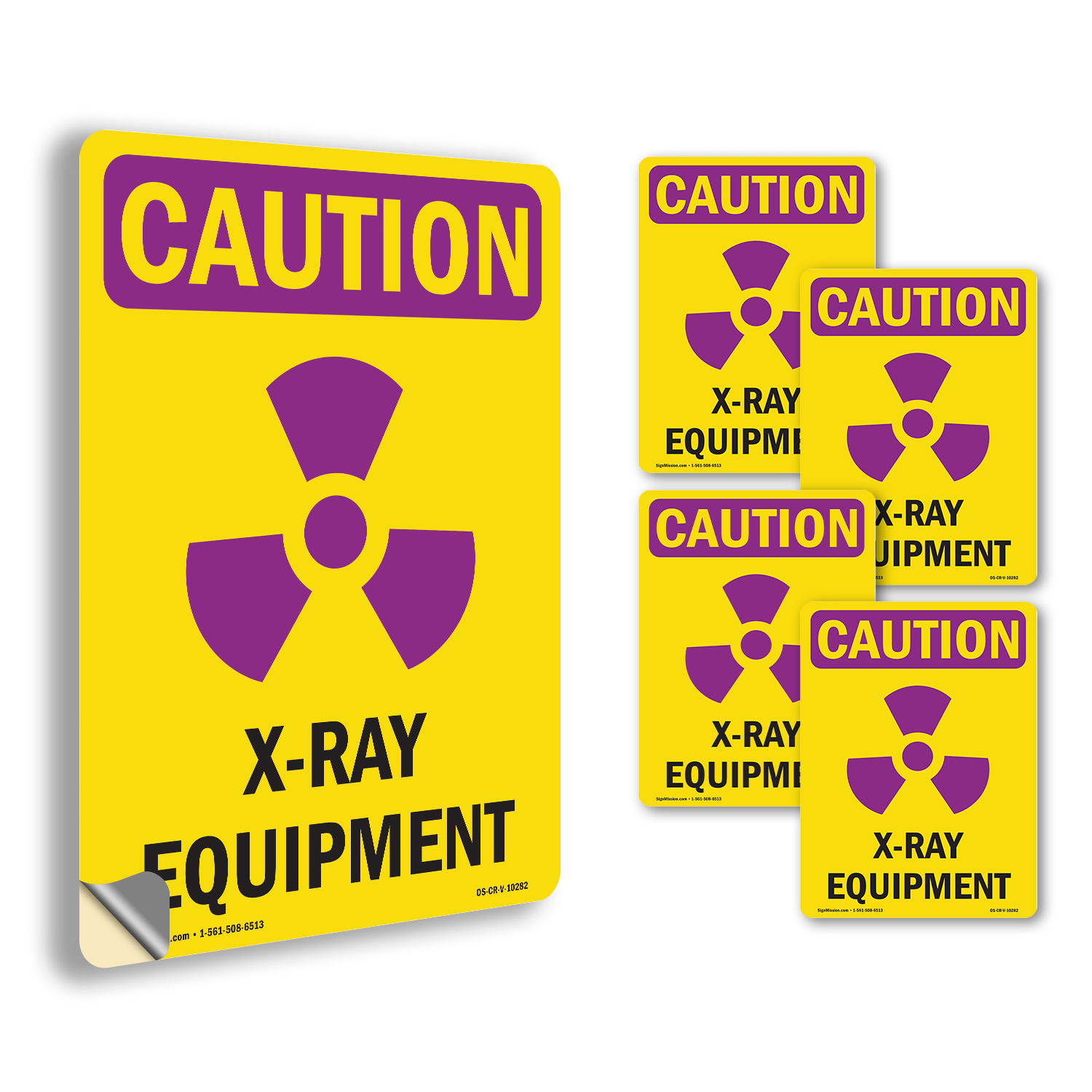 X-Ray Equipment With Symbol OSHA Caution Radiation Vinyl Decal Label 14 ...