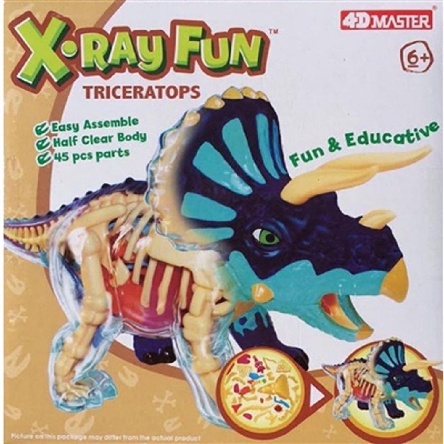 4D Master X Ray Fun Triceratops Dinosaur Toy, Easy to Assemble, 45 ...