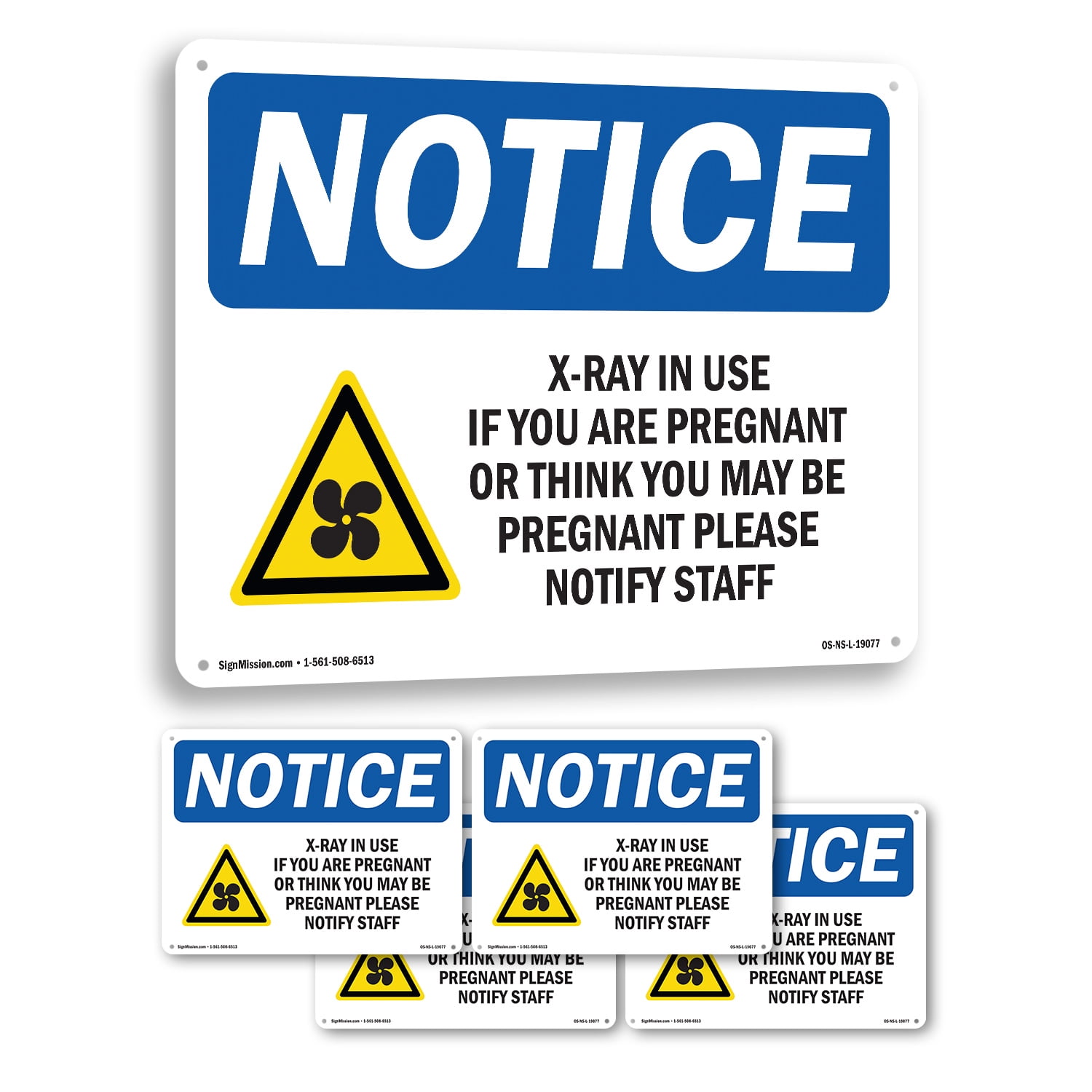 X-Ray In Use If You Are Pregnant OSHA Notice Rigid Plastic Sign 18 Inch ...