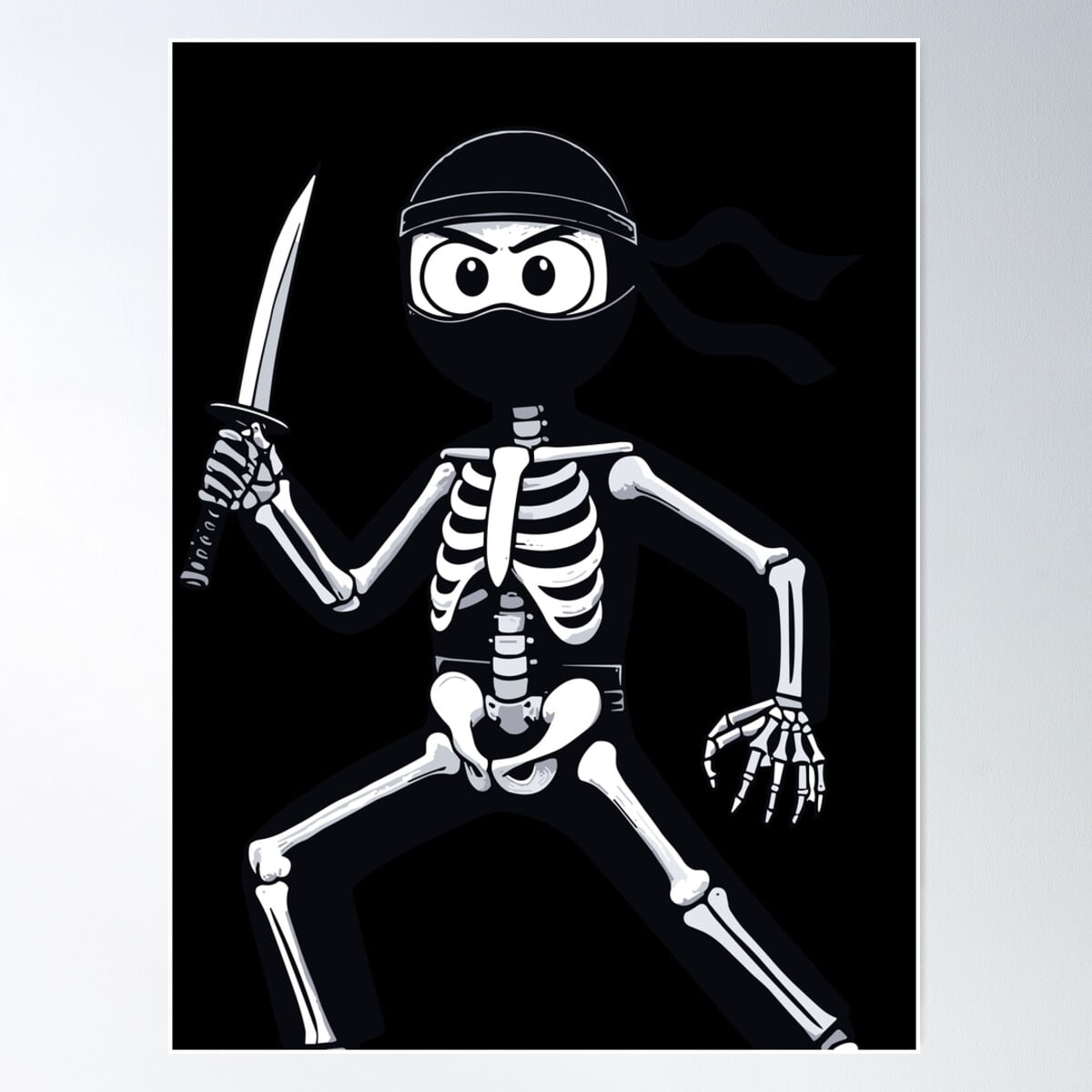 X-Ray Ninja Body Anatomy Radiography Skeleton Poster Wall Art, Modern ...