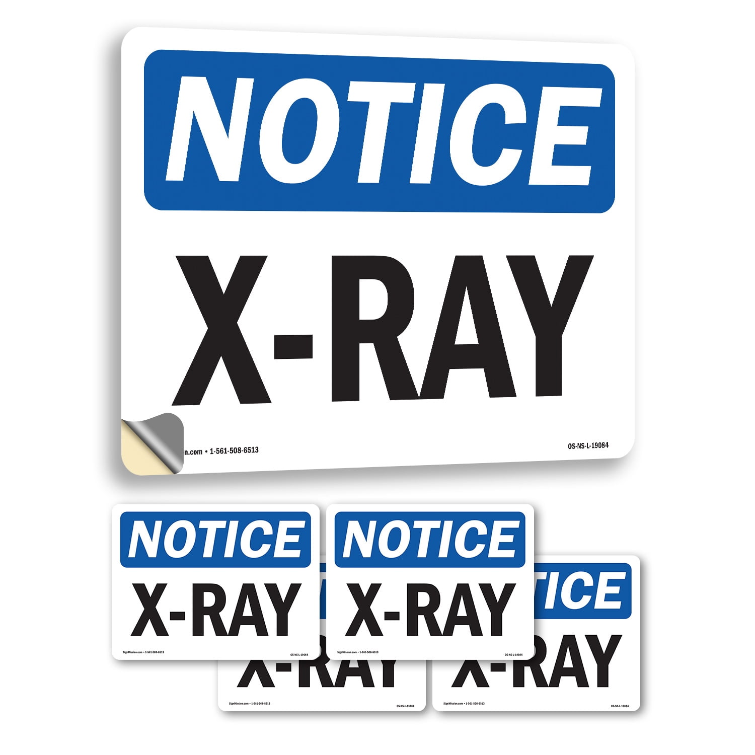 X-Ray OSHA Notice Vinyl Decal Label 18 Inch x 12 Inch - 5 Pack ...