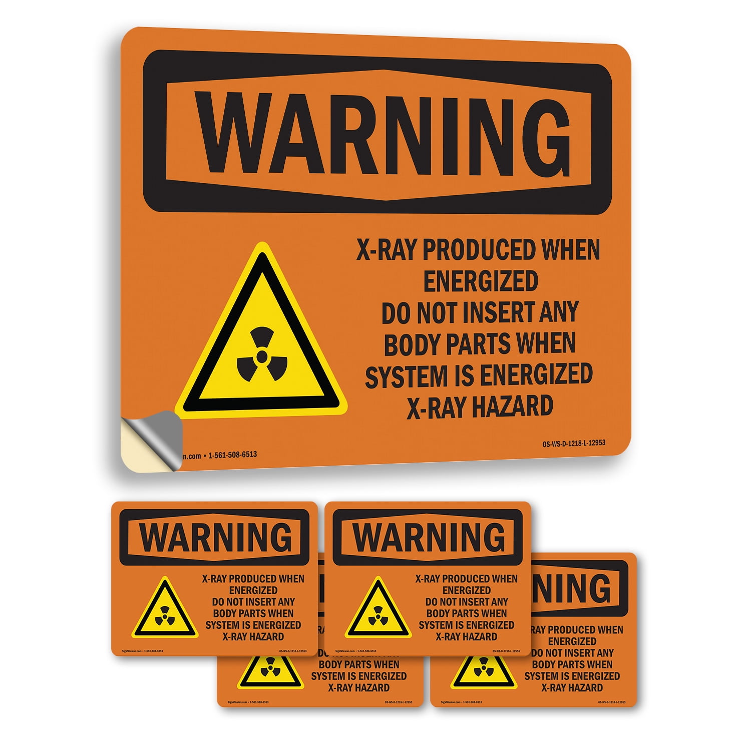 X-Ray Produce When Energized With Symbol OSHA WARNING Vinyl Decal Label ...