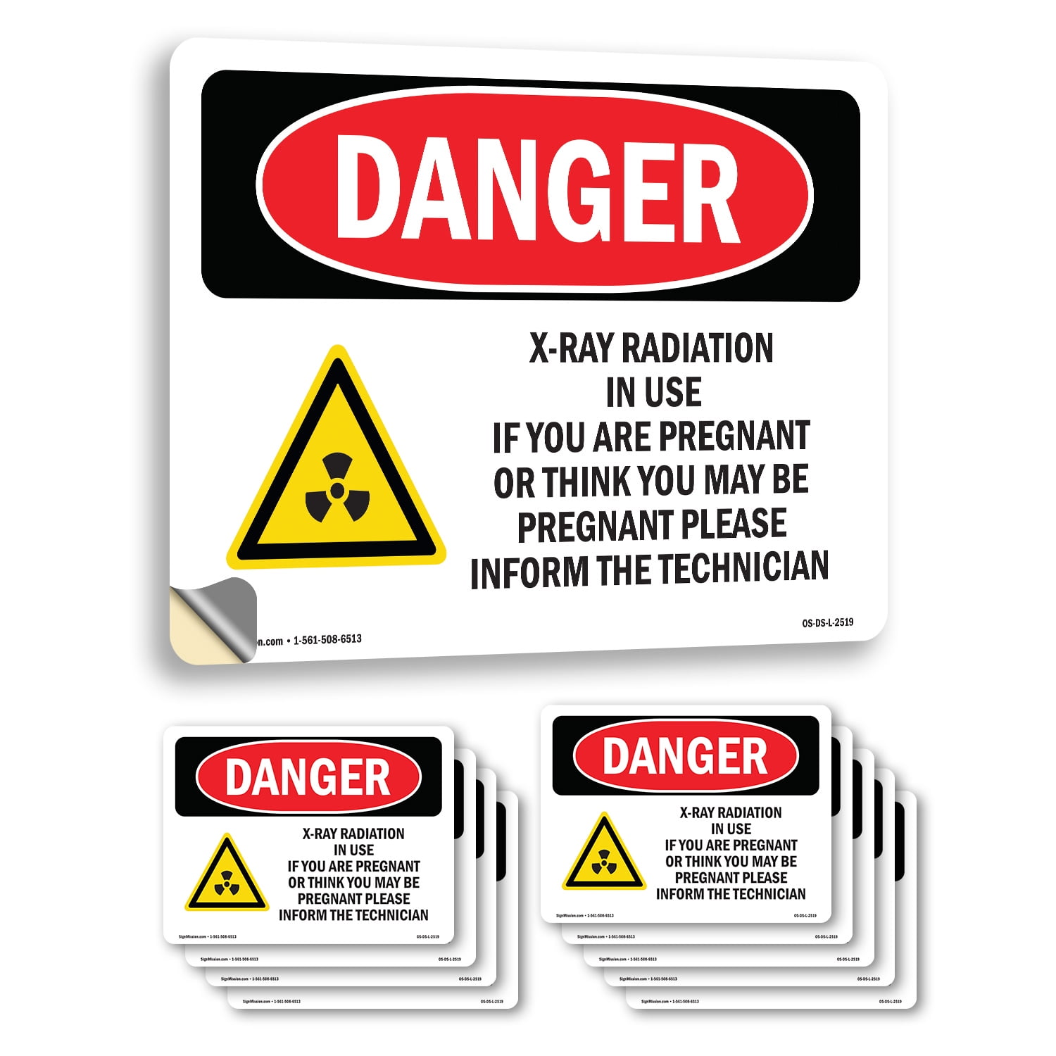X-Ray Radiation In Use If You OSHA Danger Vinyl Decal Label 24 Inch x ...