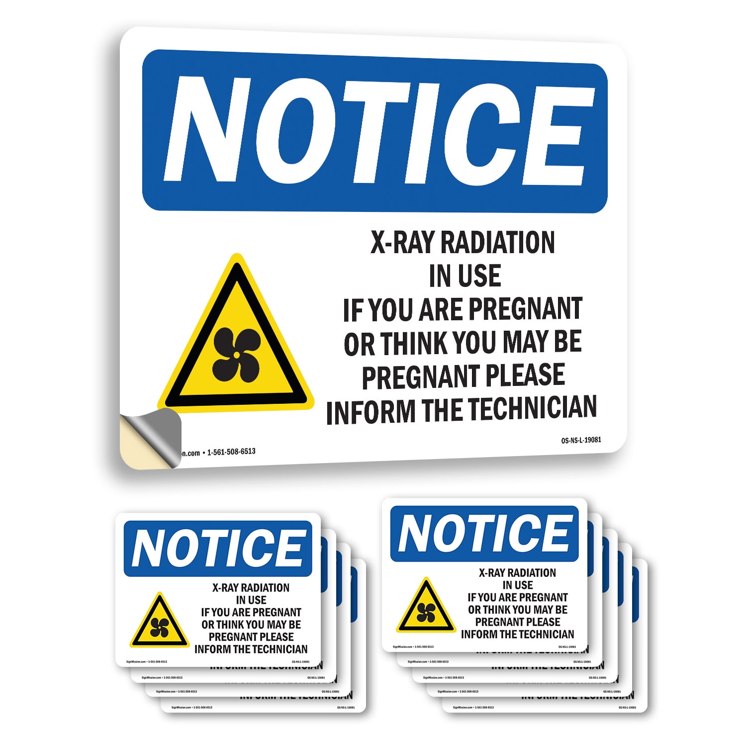 X-Ray Radiation In Use If You Sign With Symbol OSHA Notice Vinyl Decal ...