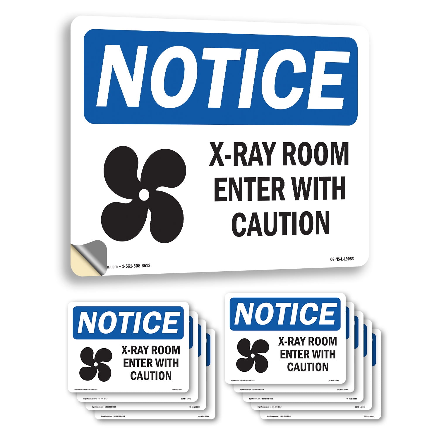 X-Ray Room Enter With Caution Sign With Symbol OSHA Notice Vinyl Decal ...