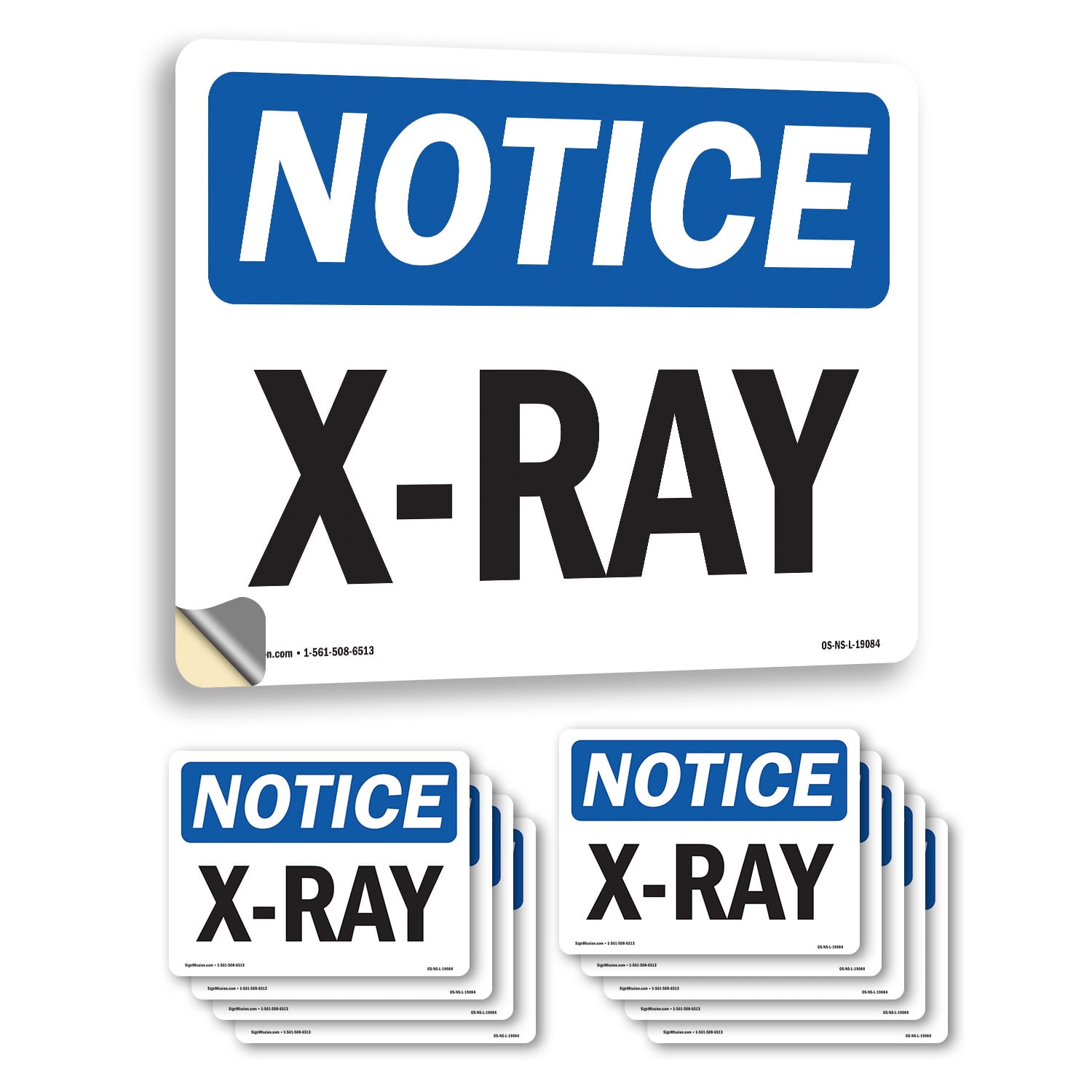 X-Ray Sign OSHA Notice Vinyl Decal Label 10 Inch x 7 Inch - 10 Pack ...