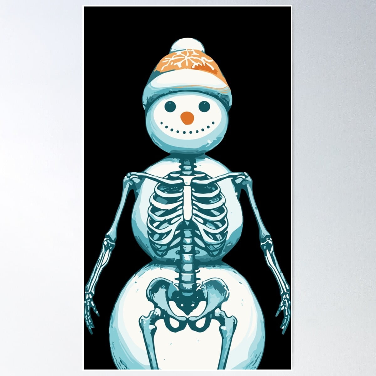 X-Ray Snowman Body Anatomy Radiography Skeleton Poster Wall Art, Modern ...