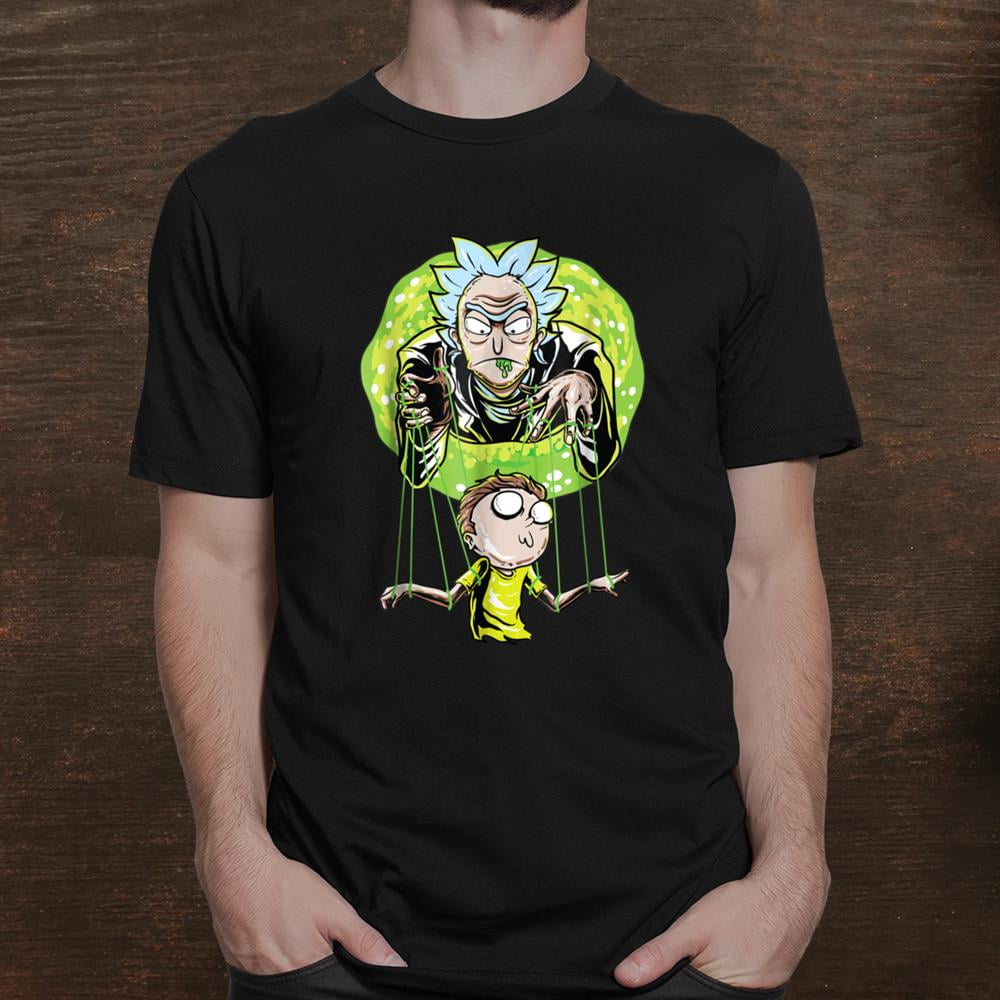 X Rick And Morty Rick And Morty Puppet And Space Portal Shirt Gift ...