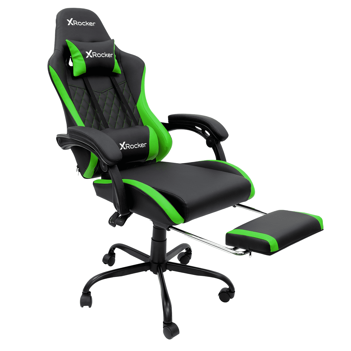X Rocker Apex PC Gaming Chair with Massage Function and Footrest, Green ...