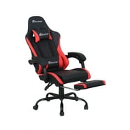 Emerge Vortex Bonded Leather Gaming Chair, Black & Red, Adjustable Arms ...