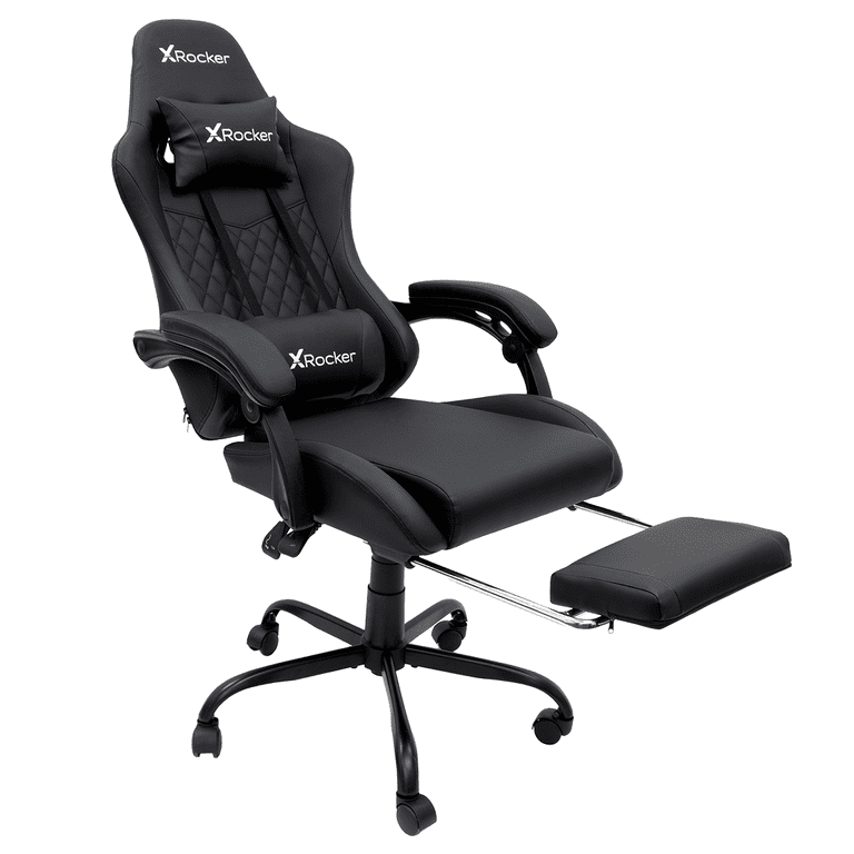 x Rocker Apex PC Gaming Chair with Massage Function and Footrest Black