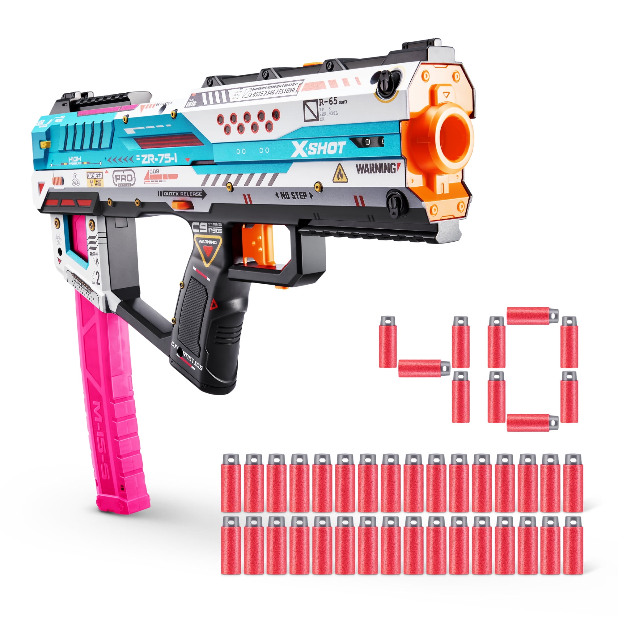 XSHOT SKINS Pro Series Fury-X (40 Darts) Outdoor Foam Blaster by ZURU ...