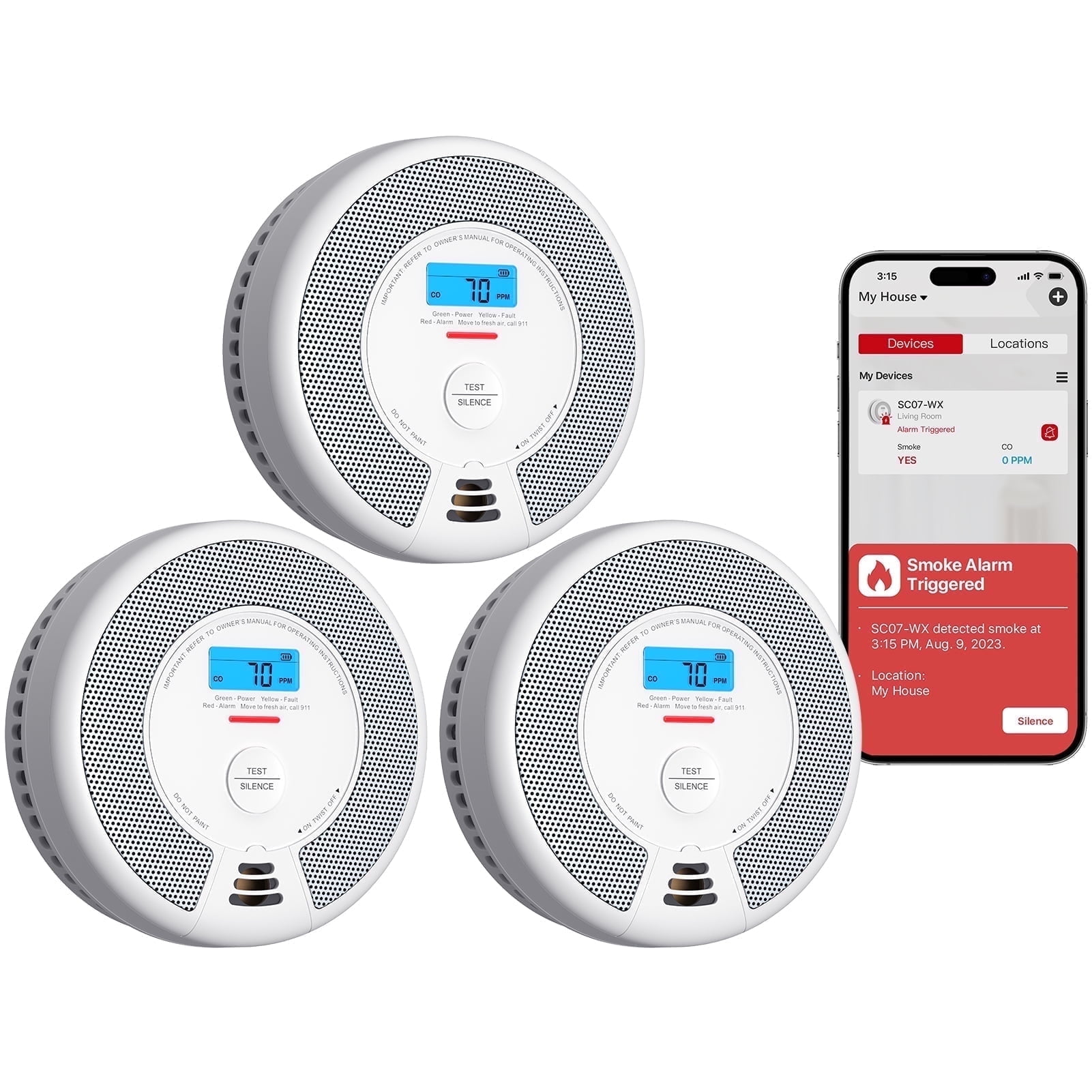 Free Shipping! X-Sense Smart Carbon Monoxide Smoke Detector with Wi-Fi ...