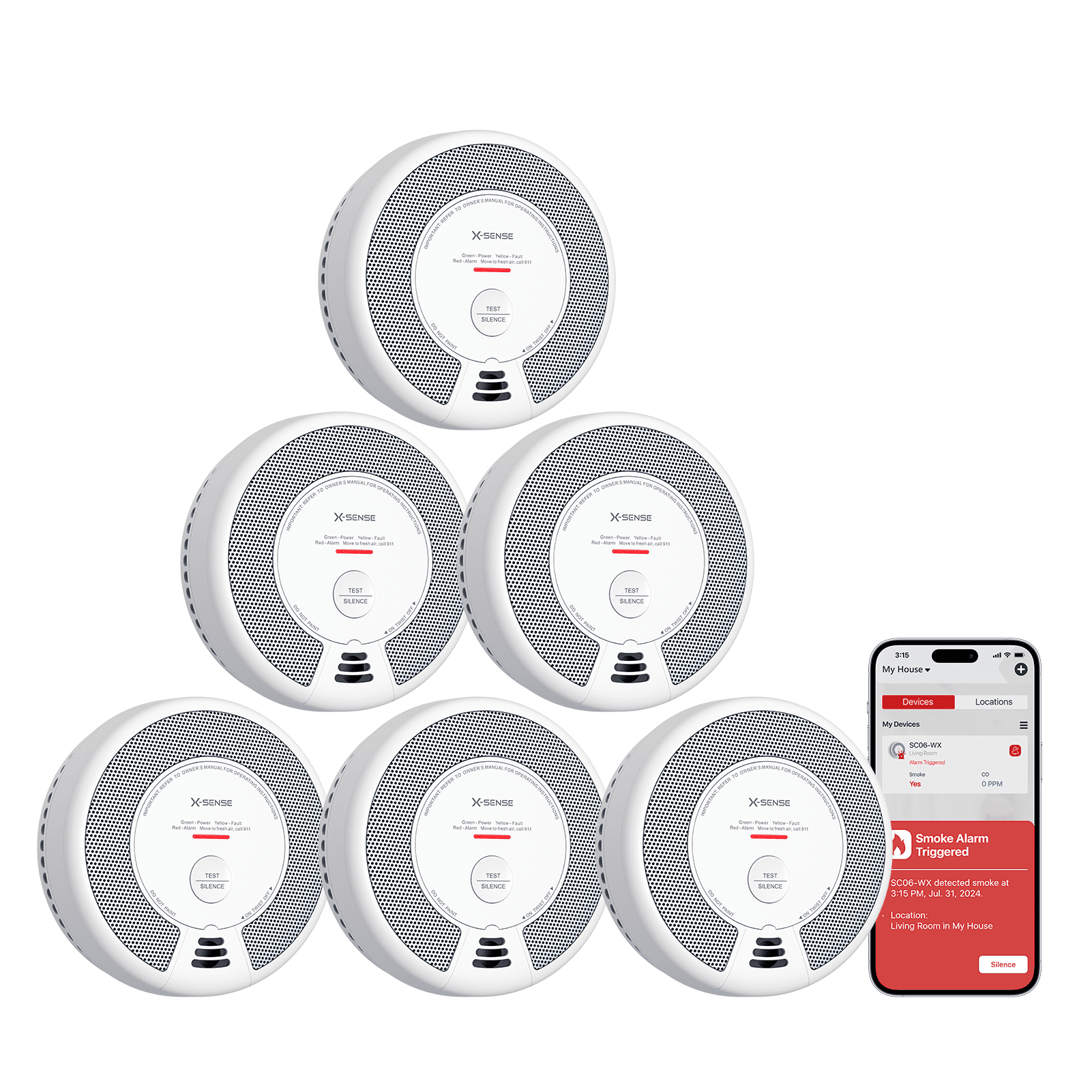 Free Shipping! X-Sense Smoke and Carbon Monoxide Detector Combo 2-in-1 Wi-Fi Smart Alarm with ...