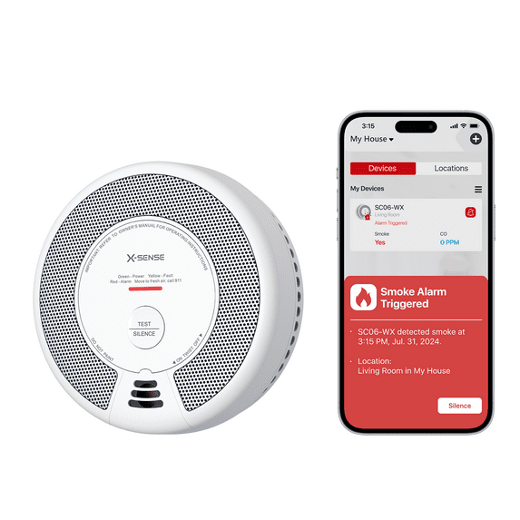 X-Sense Smart Smoke Detector Carbon Monoxide Detector Combo with No Fee ...