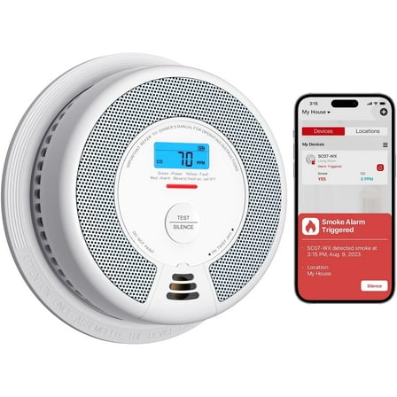 Kidde Fire & Smoke Alarm with Carbon Monoxide Alert, Model KN-COSM-IBA ...