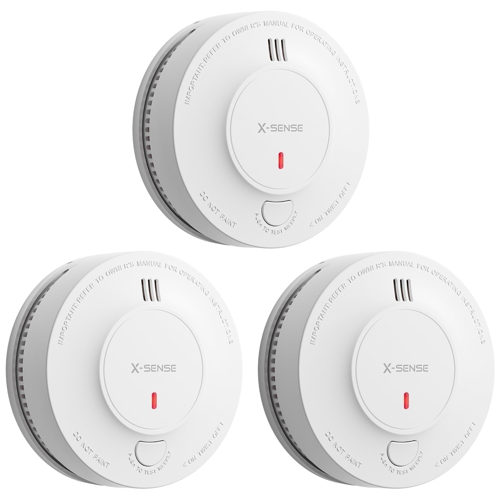 X-Sense Smoke Alarm, 10-Year Battery Fire Alarm Smoke Detector with LED ...