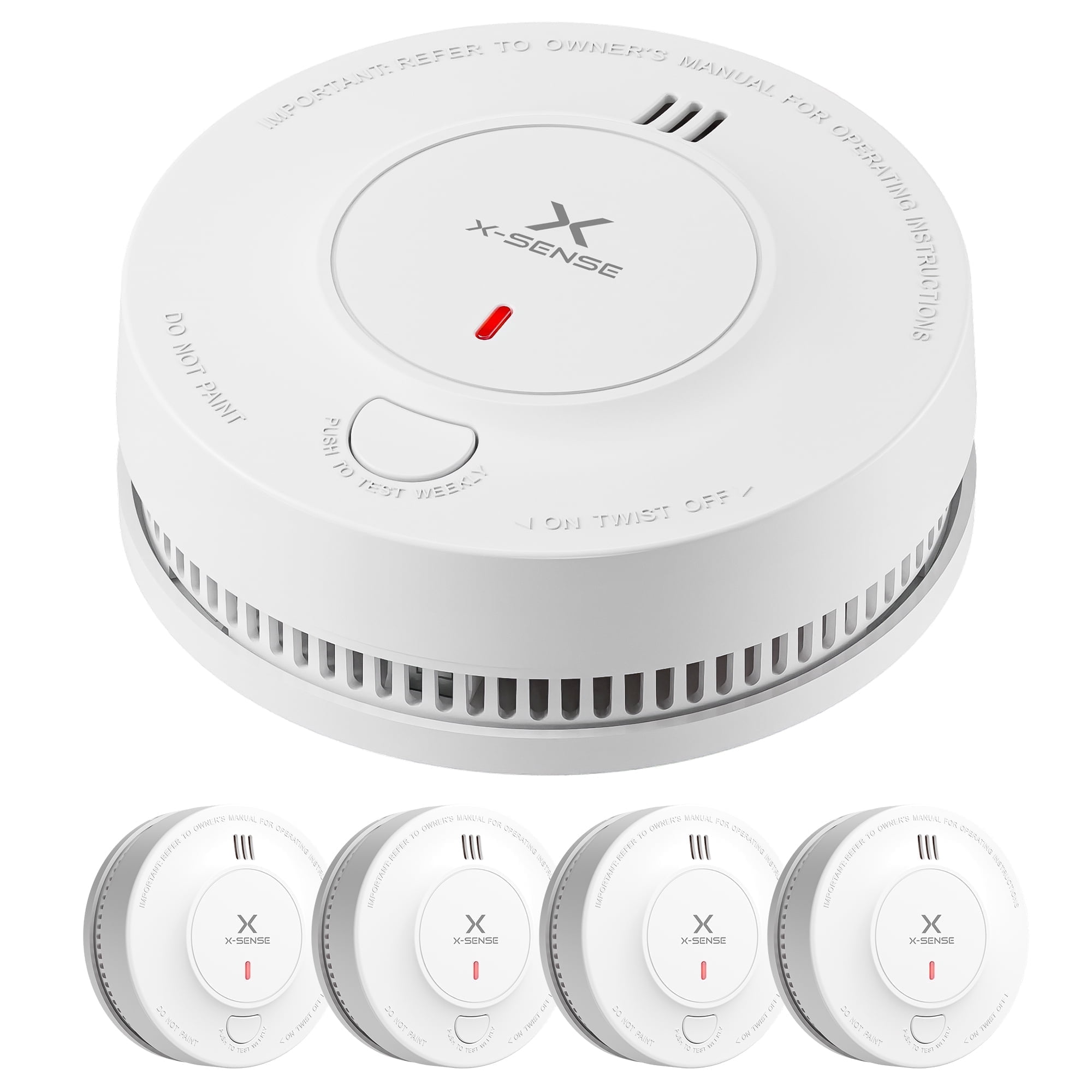 X-Sense Smoke Alarm, 10-Year Battery Fire Alarm Smoke Detector with LED Indicator & Silence ...