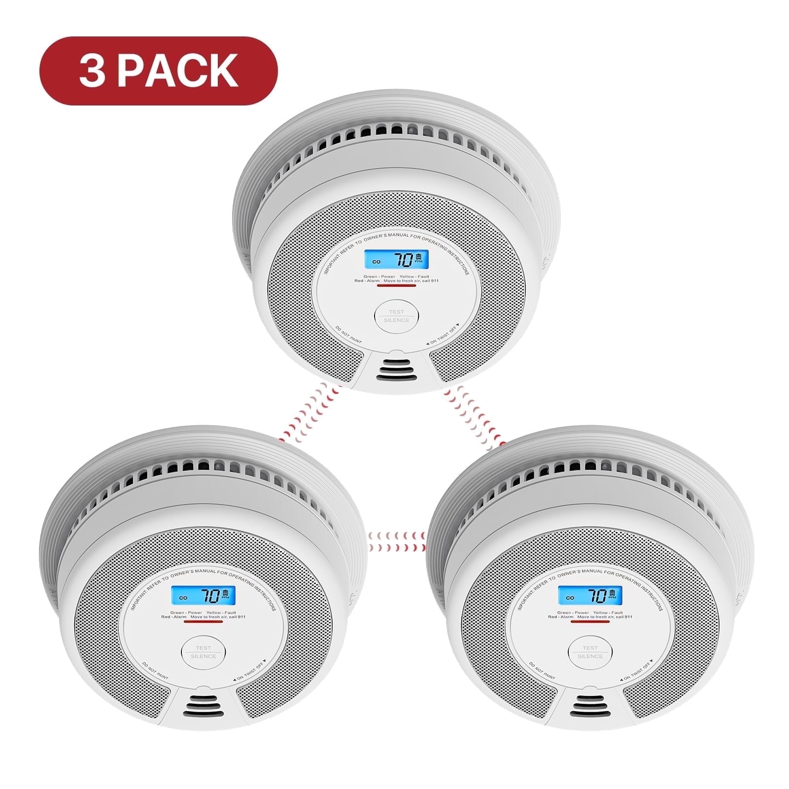 X-Sense Wireless Smoke Detector Carbon Monoxide Detector Combo 10 Year ...