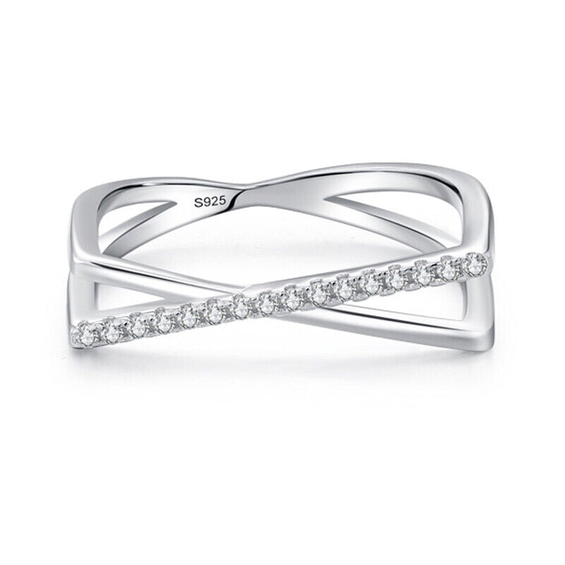 X Shape Square Pave Set Diamond Ring 1.5 Ct Diamond 14K White Gold Over - Walmart.com