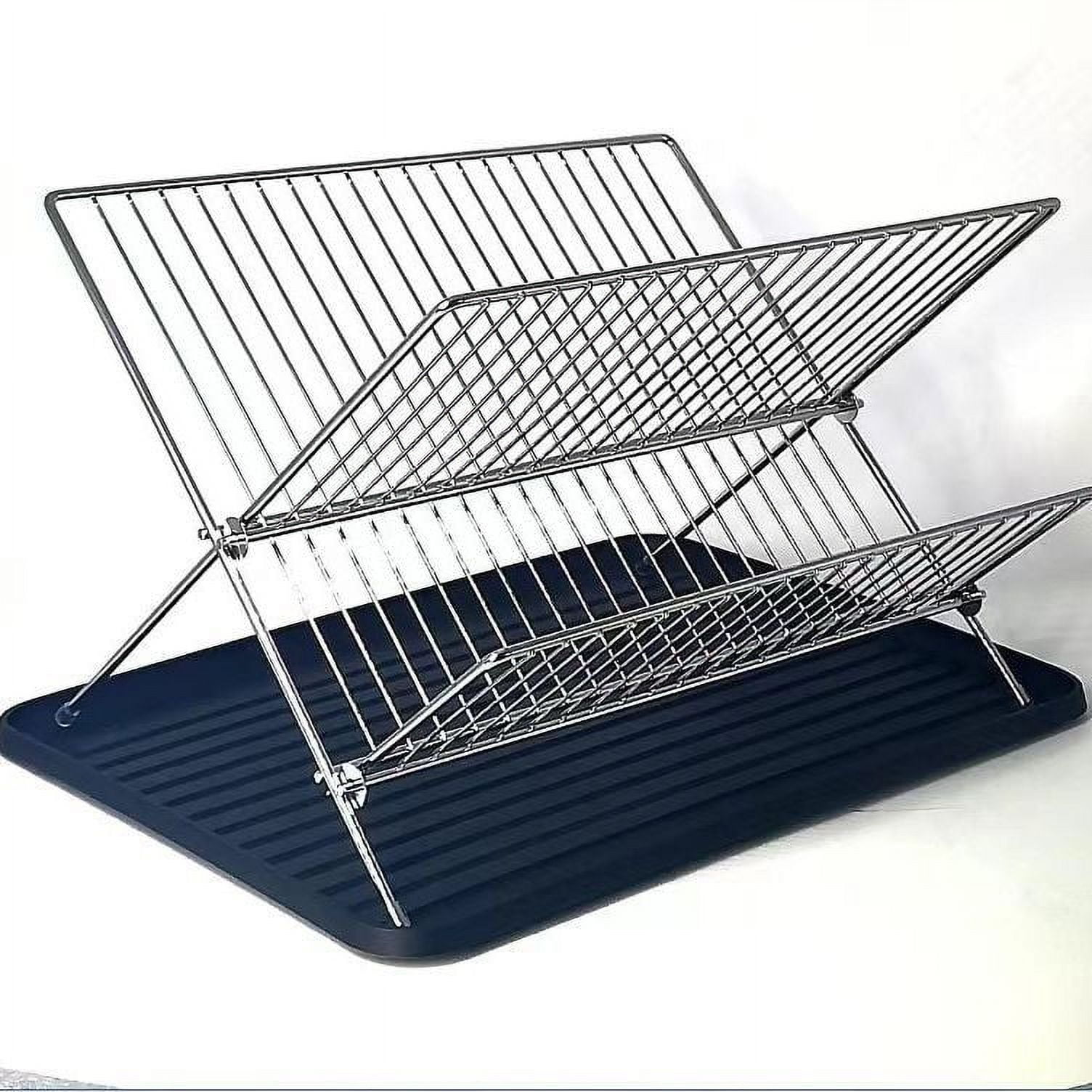 Walmart X-Shaped 2-Tier Stainless Steel Dish Drainer with Tray ...