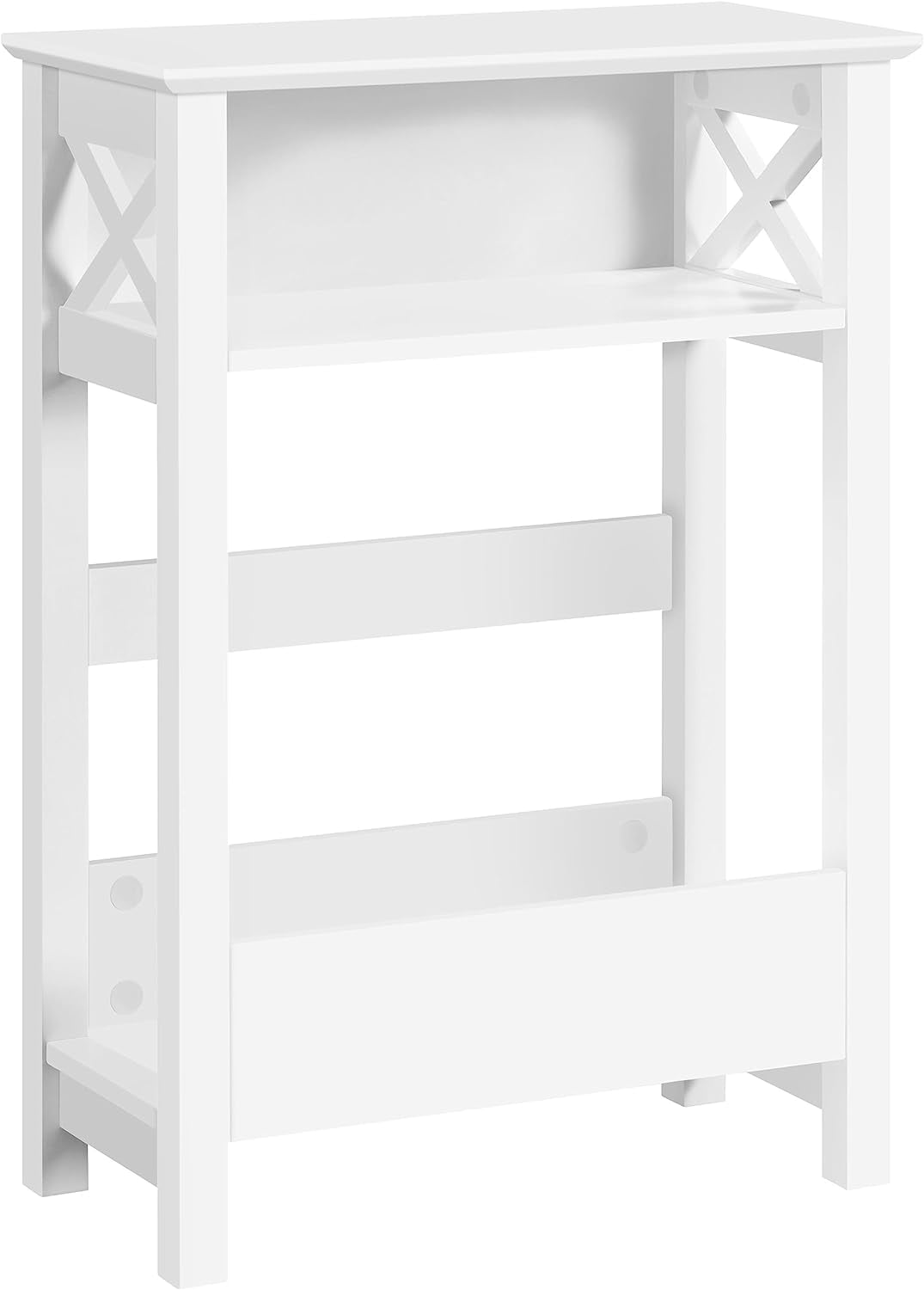 X Shaped Side Table for Small Spaces, Skinny End Table with Magazine ...