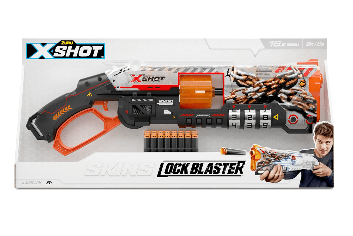 X-Shot Skins Lock Blaster (16 Darts) by ZURU for Ages 8-99 - Walmart.com