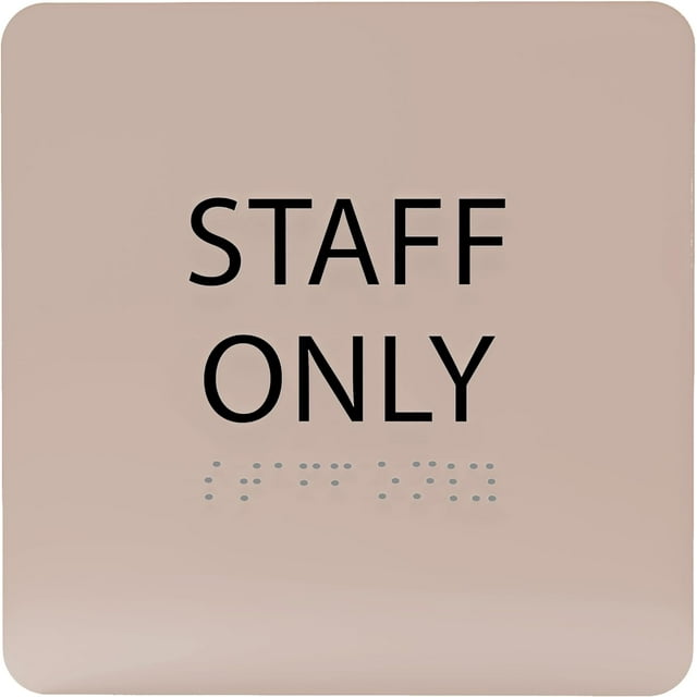 X Staff Sign - Compliant Tactile Grade 2 Braille Text Wall Sign ...