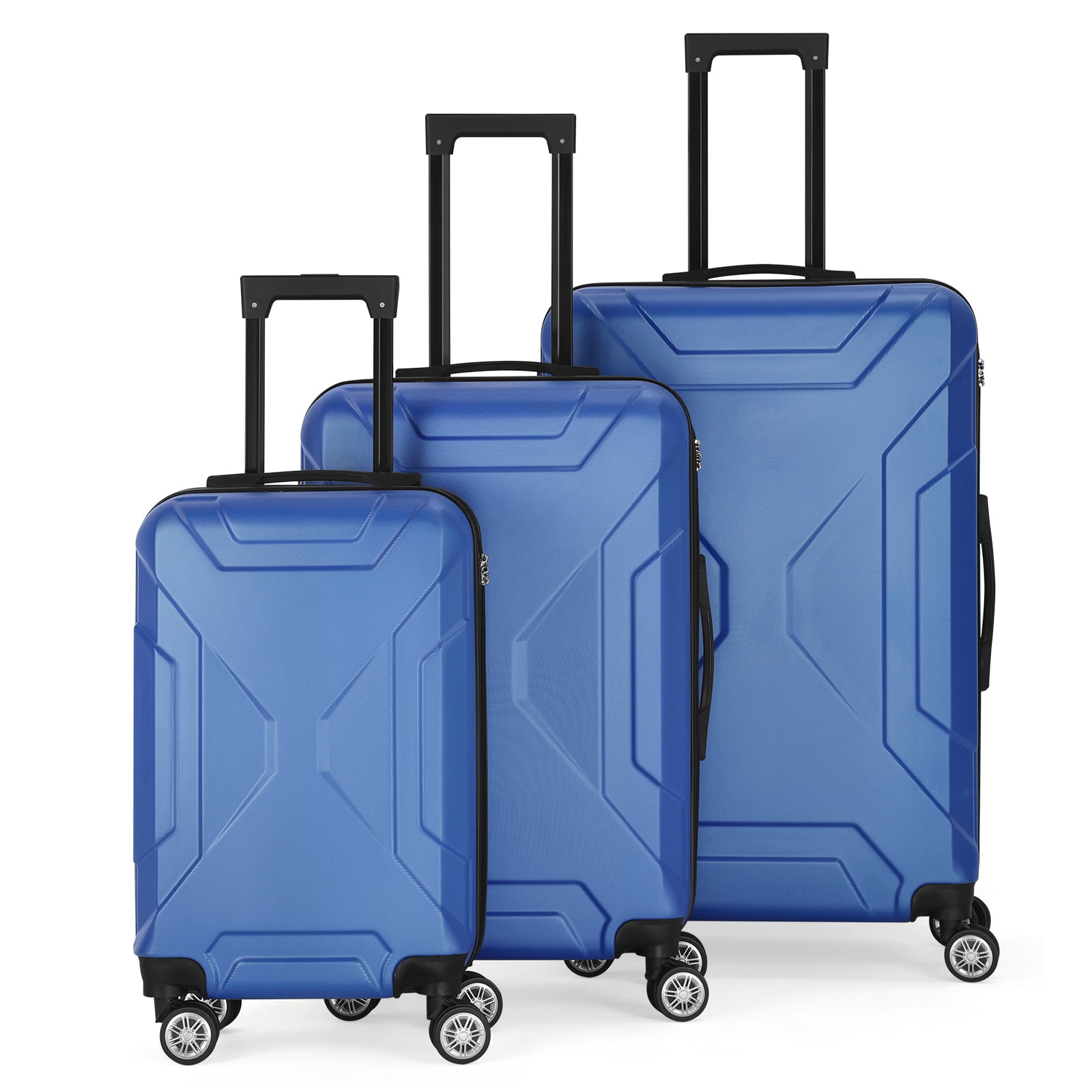 X Stripe Luggage Travel 3-Piece Set Blue - Walmart.com