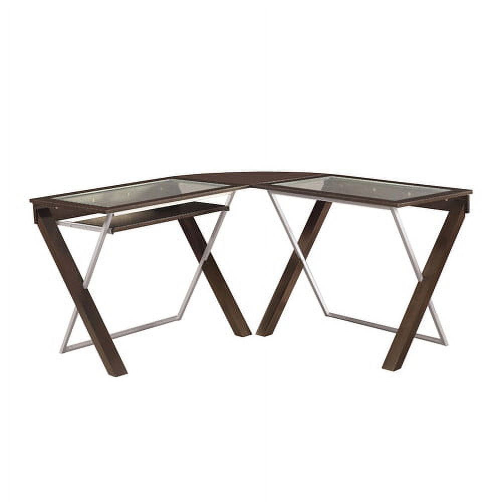 X-Text L-Shaped Computer Desk with Glass Top - Walmart.com