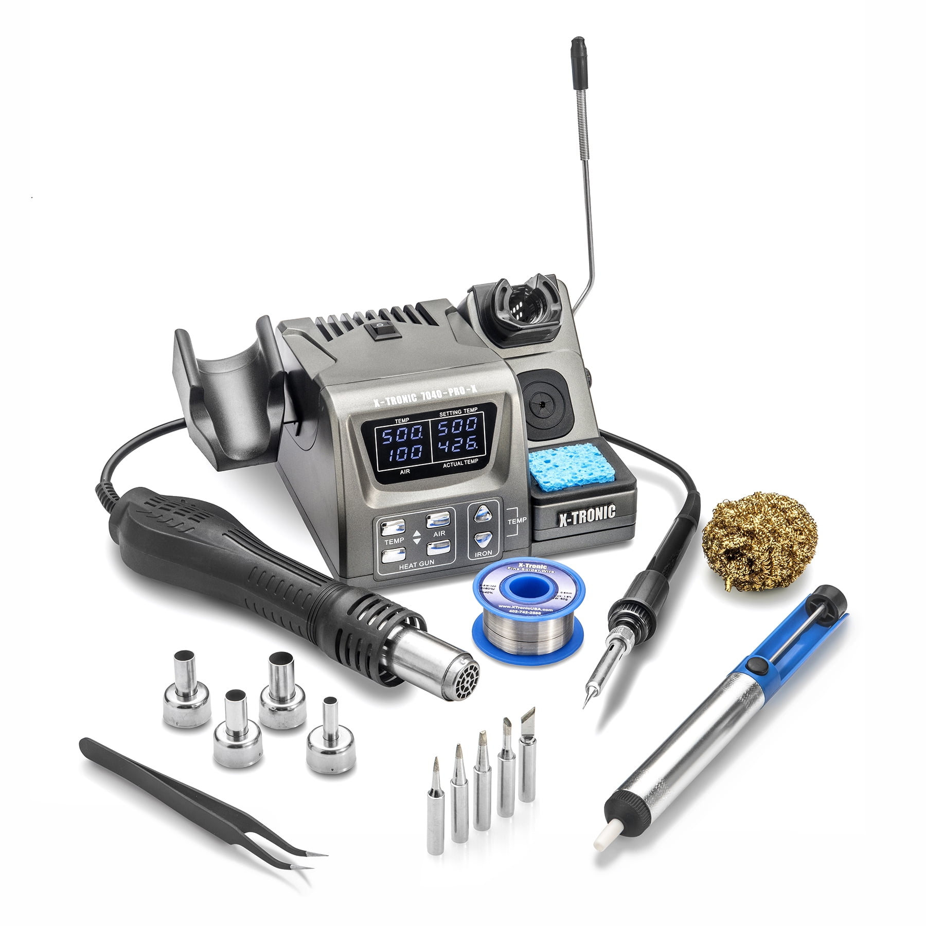 X-Tronic 7040-PRO-X Compact Hot Air Rework & Soldering Iron Station ...
