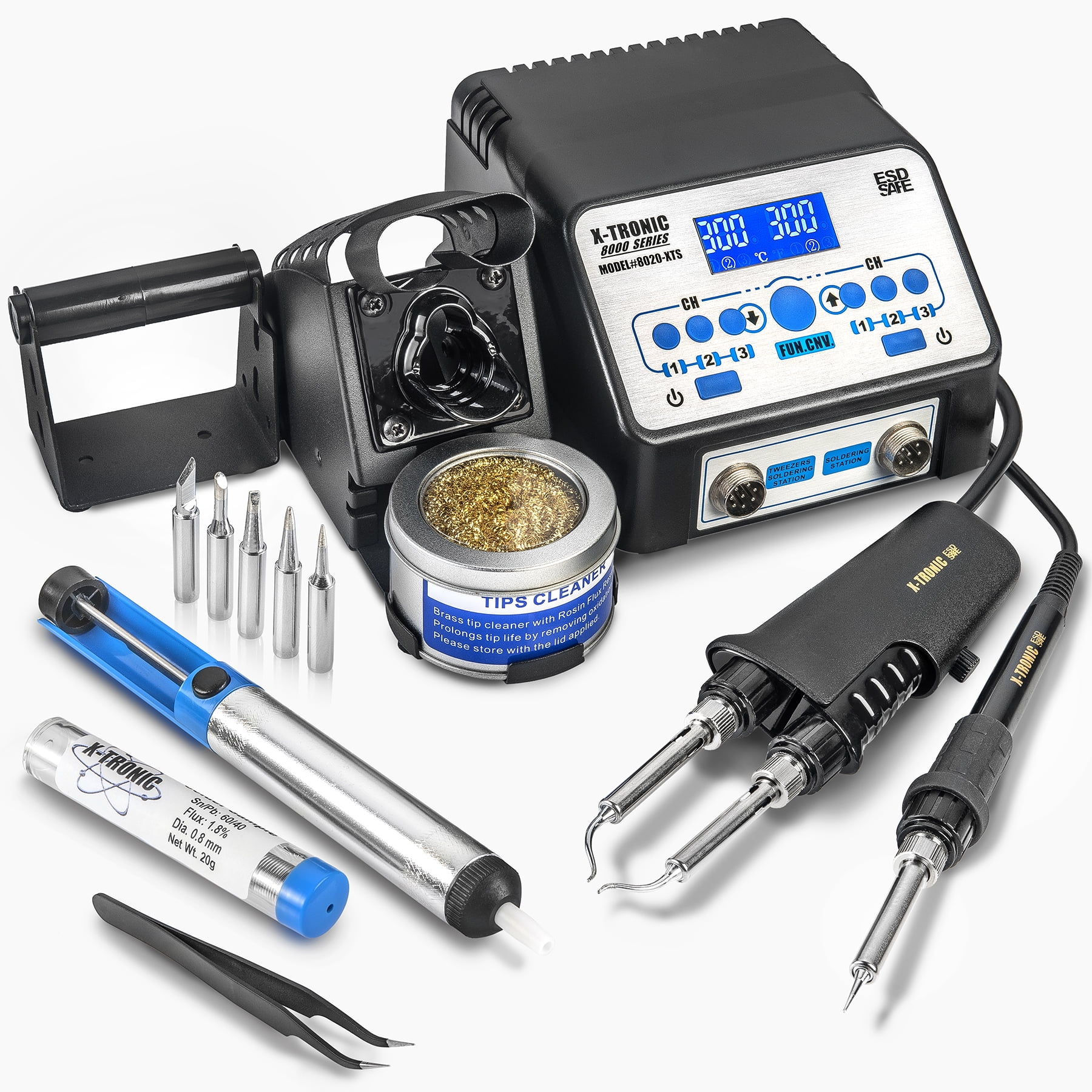 X-Tronic 8020-XTS 2-in-1 Soldering Iron & Hot Tweezers Station w ...