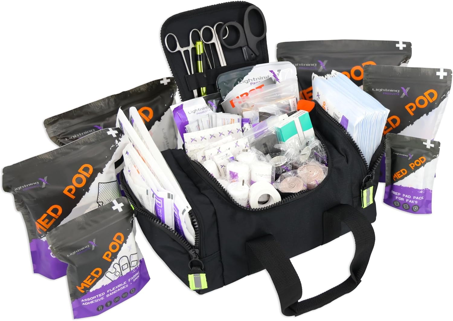 X Value Compact Medic First Responder EMS/EMT Stocked Trauma Bag w ...