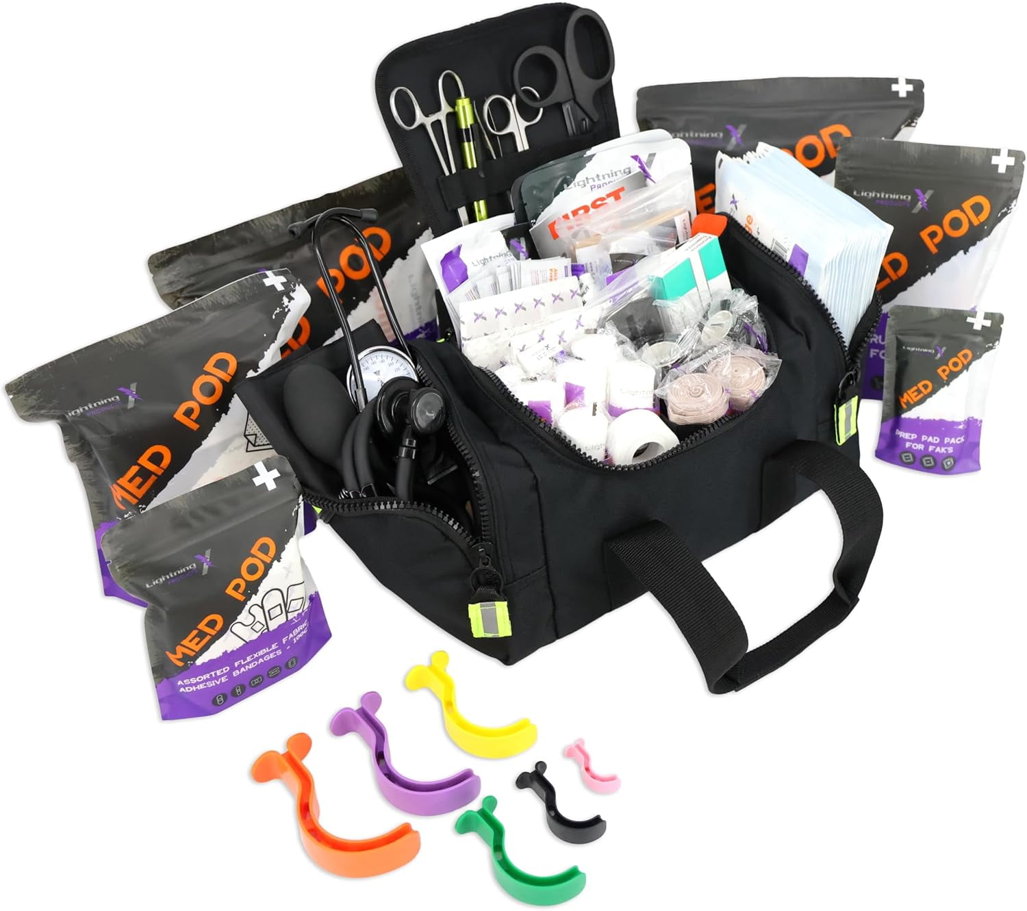 X Value Compact Medic First Responder EMS/EMT Stocked Trauma Bag w ...