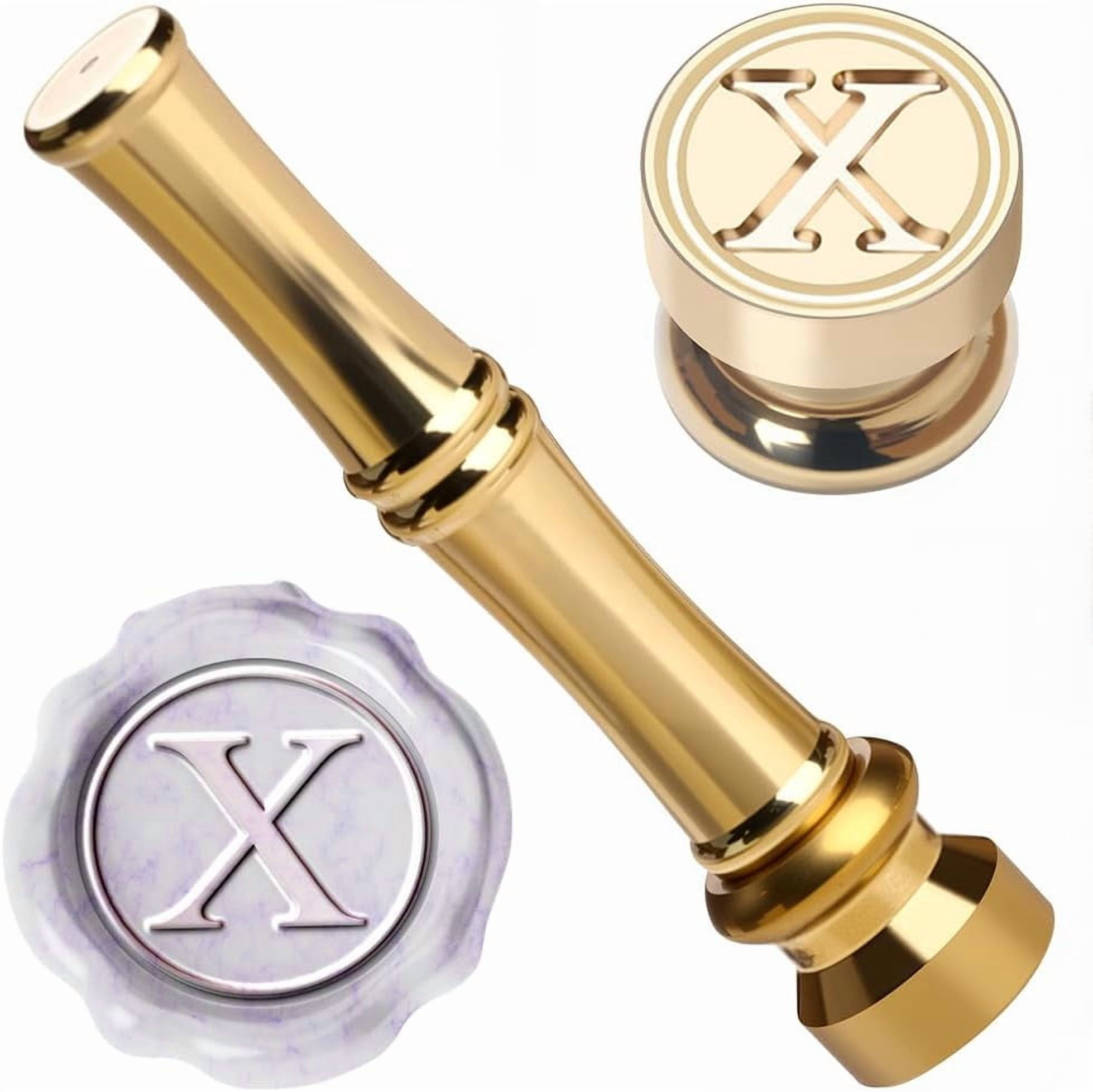 X Wax Seal Stamp Letter Sealing Stamps 15mm Gold Metal Brass Retro ...