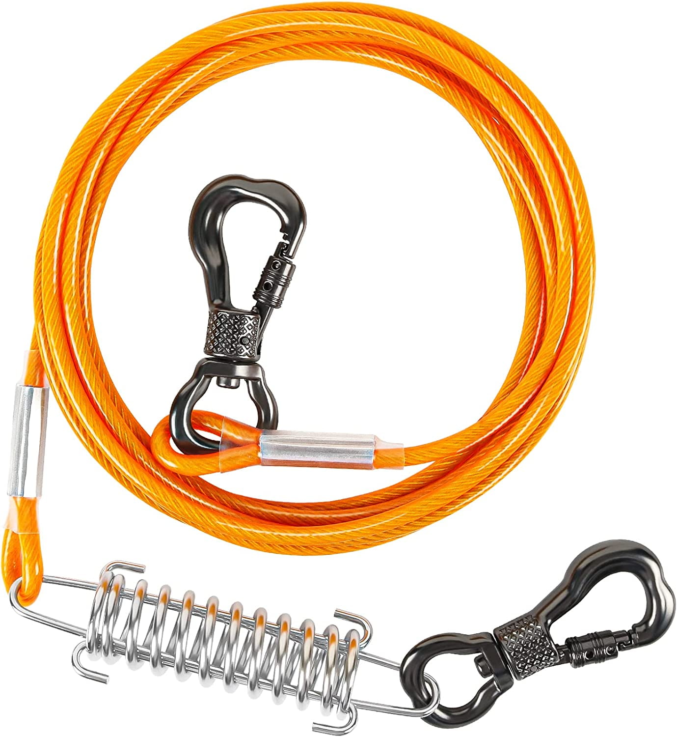 X XBEN 20FT Tie Out Cable for Dog with Durable Swivel Hooks and Shock ...