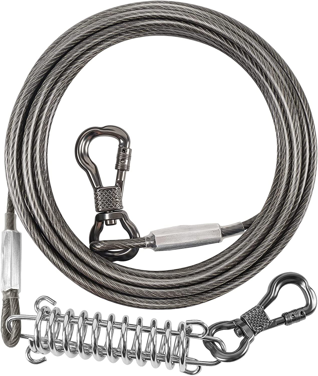 X XBEN 20FT Tie Out Cable for Dog with Durable Swivel Hooks and Shock ...