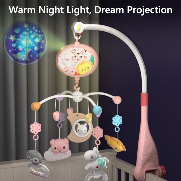 XBEN Baby Crib Mobile with Starry Projector, Musical Soother and ...